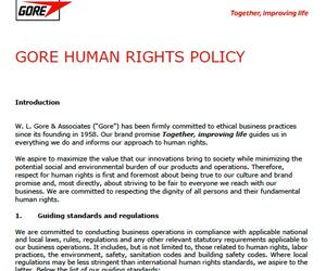 Gore Human Rights Policy (用英语) | Gore